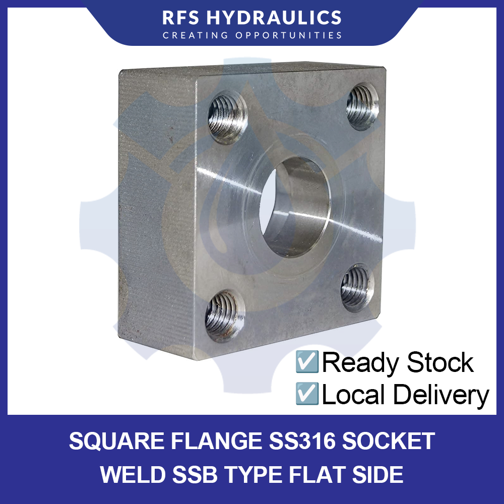 RFS 1/2" to 2 1/2" Socket Weld SSB Type SS316 Square Flange, 210 KGF/CM² Working Pressure, JIS ...