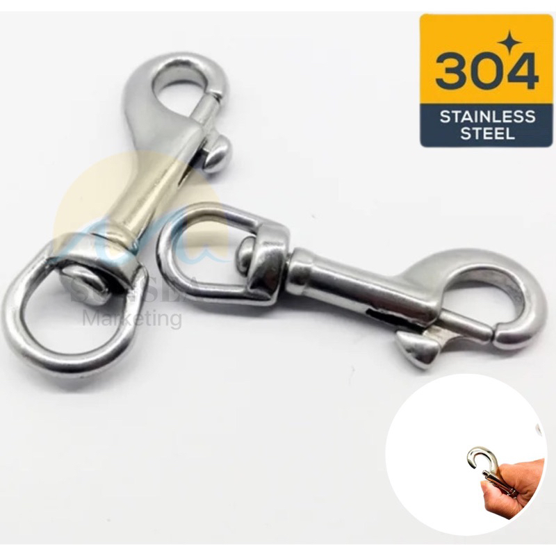 stainless steel 304# swivel eye bolt snap 65mm..80mm..94mm..ready stock ...