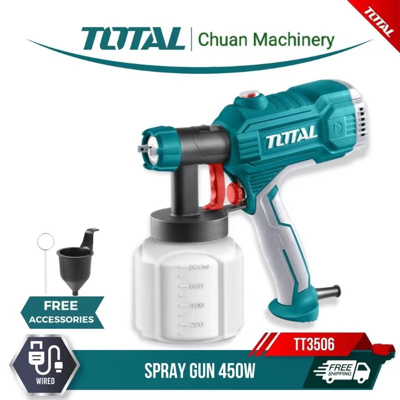 (Ready Stock) TOTAL 450W Electric Spray Gun TT3506 / Paints Sprayer ...