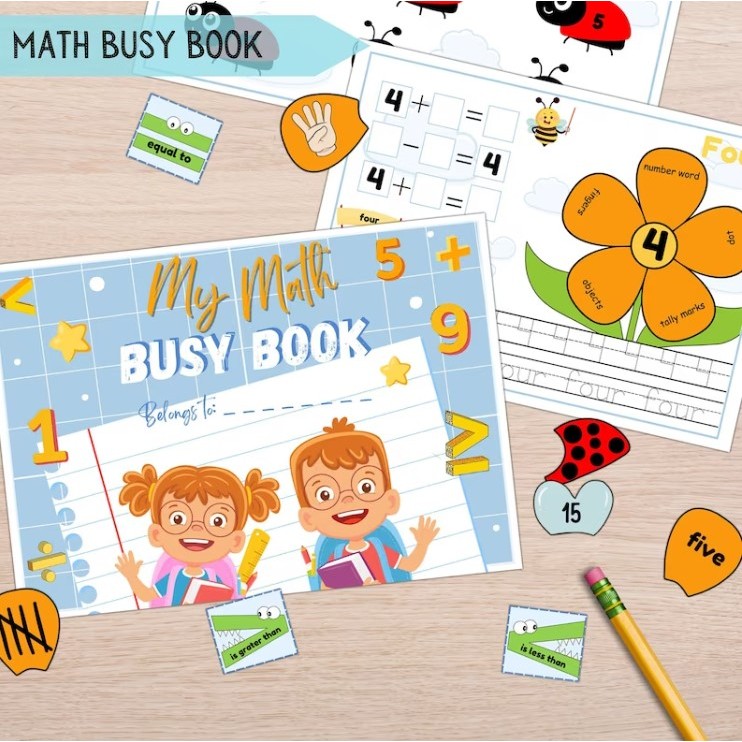 PDF] My Math Busy Quiet Book Math Activities Learning Kids Printable ...