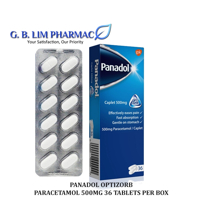 PANADOL OPTIZORB PARACETAMOL 500MG 36 TABLETS ONE BOX (EXP:31-MAR-2026 ...