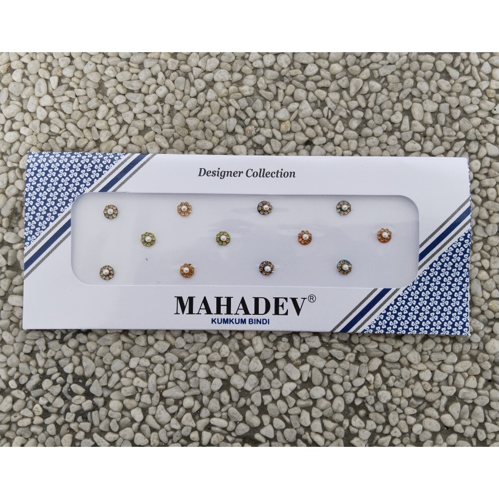 Fancy Gold Stone Pearl Design Indian Sticker Pottu Forehead Bindi Potu Wear Traditional Indian ...