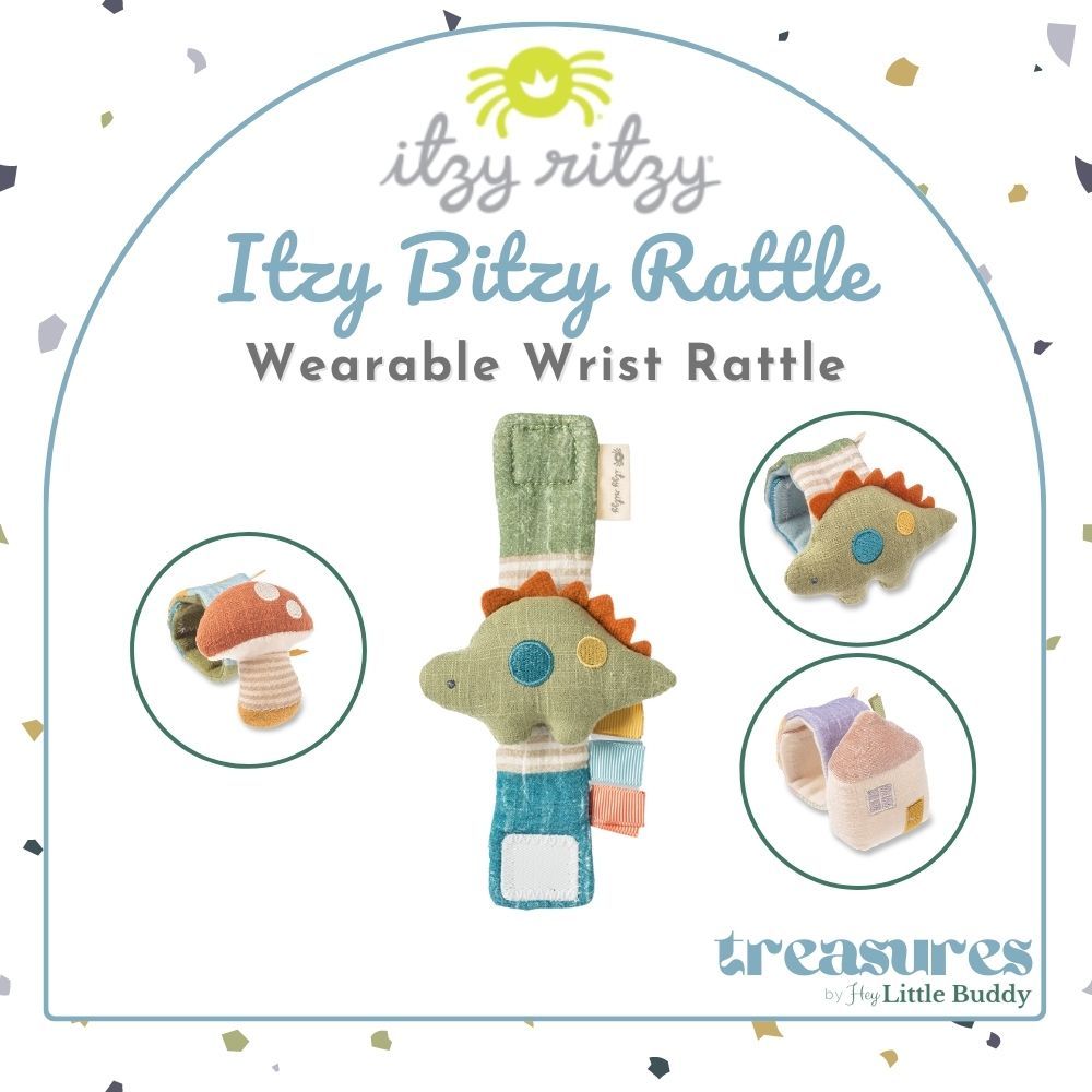 Itzy Ritzy Bitzy Rattle Wearable Wrist Rattle Wrap Baby Toy Hand Dino ...