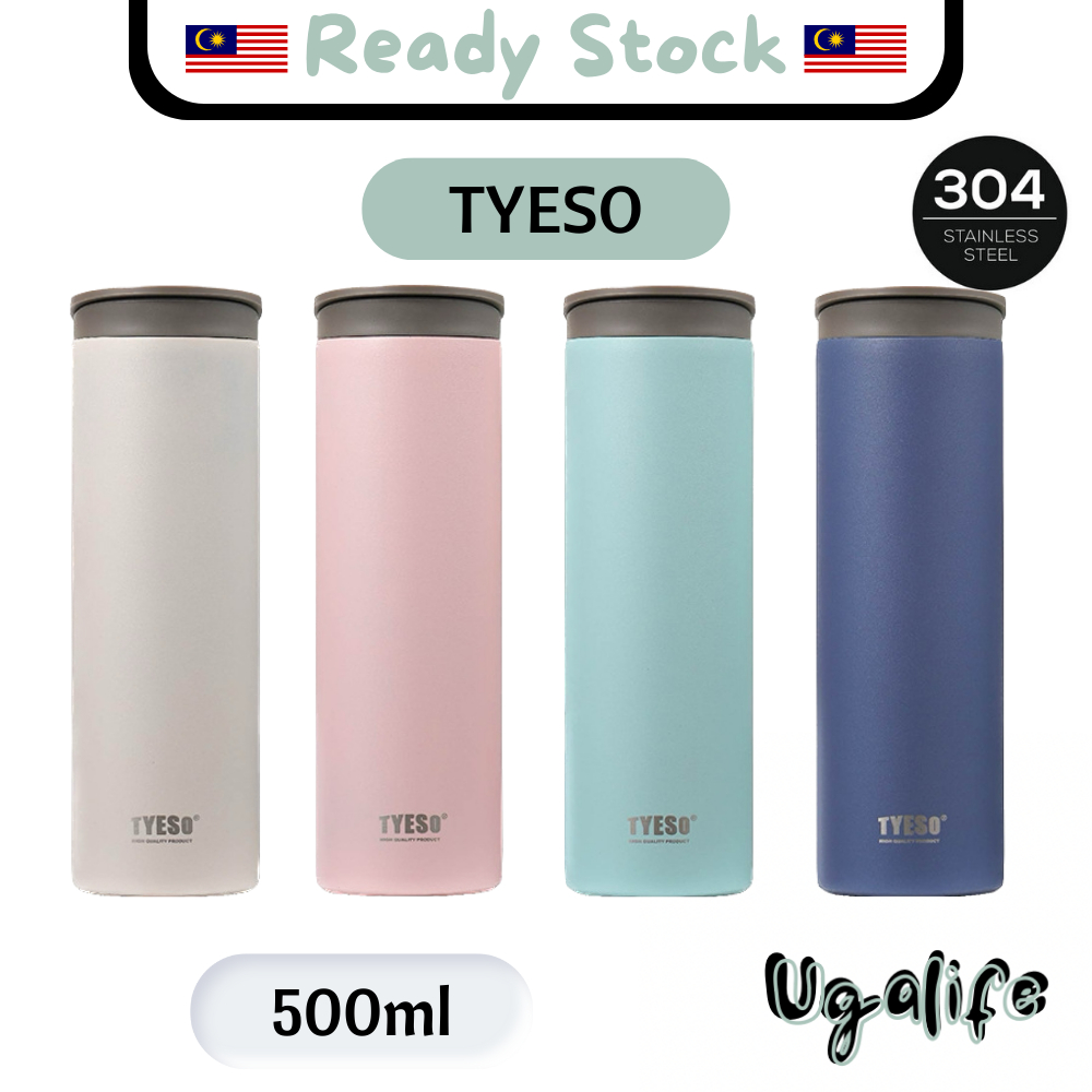 TYESO Tumbler 500ml Thermos Bottle 304 Stainless Steel Flask Water ...