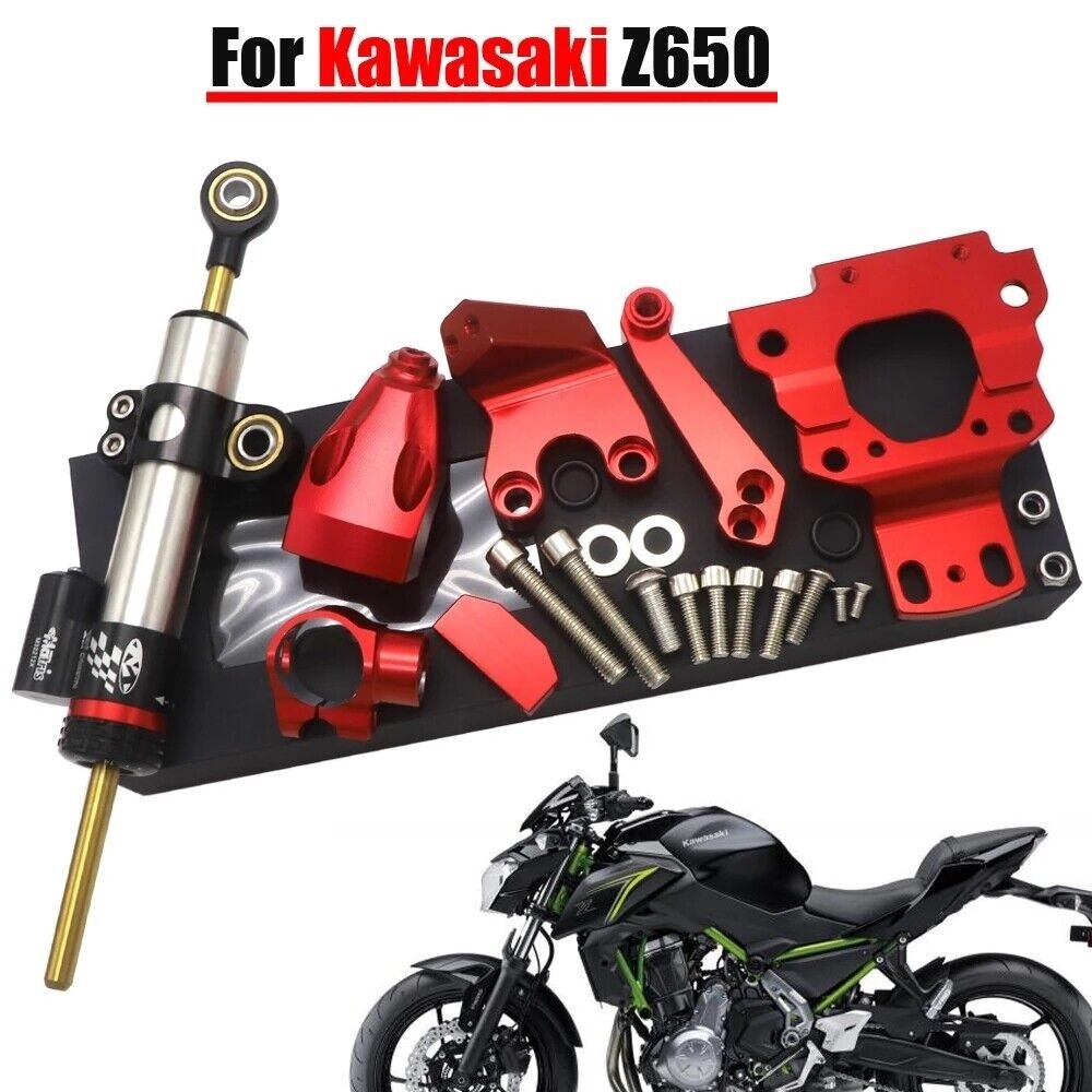 Steering Damper + Bracket Set For Kawasaki Ninja Z650 Handle Stabilizer ...