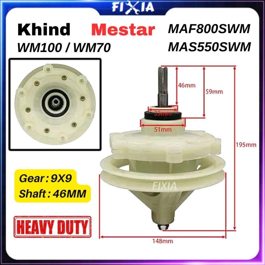 Heavy Duty Khind WM100 WM70/Mestar 9X9 46MM Semi Auto Washing Machine ...