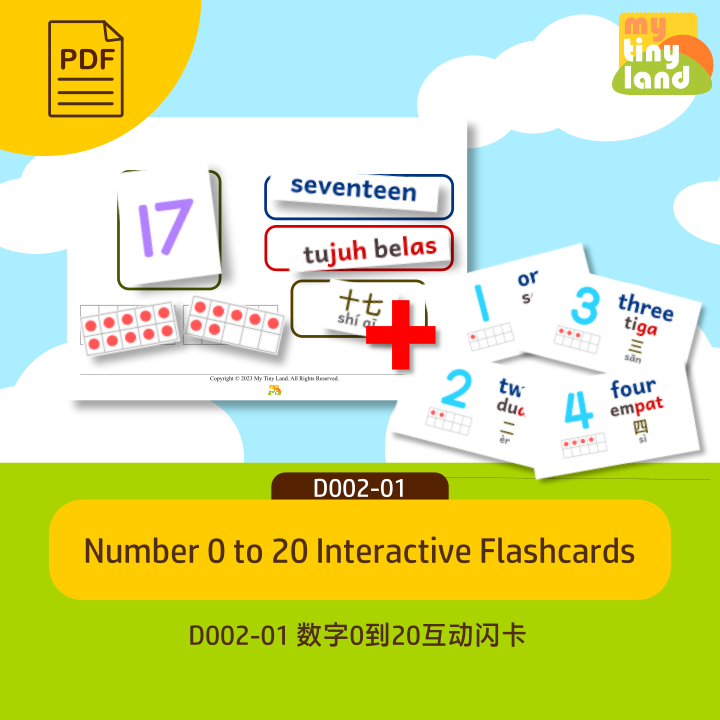 [PDF/Softcopy] D002-01 Number 0 to 20 Flashcards 数字0到20闪卡 | Printable ...
