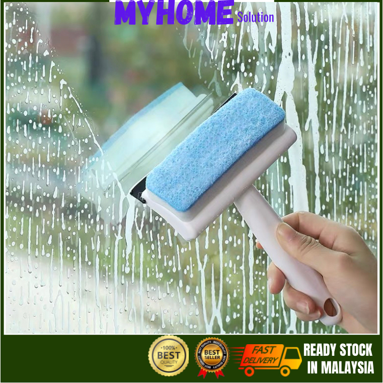 2-in-1 Double Sided Window Squeegee Sponge Bathroom Window Glass ...
