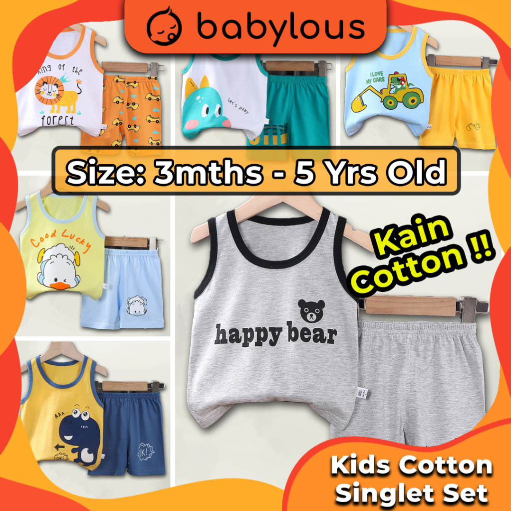 Baju Bayi Singlet Set Baby Clothes Kid Clothes Baju Kanak Baju Singlet ...
