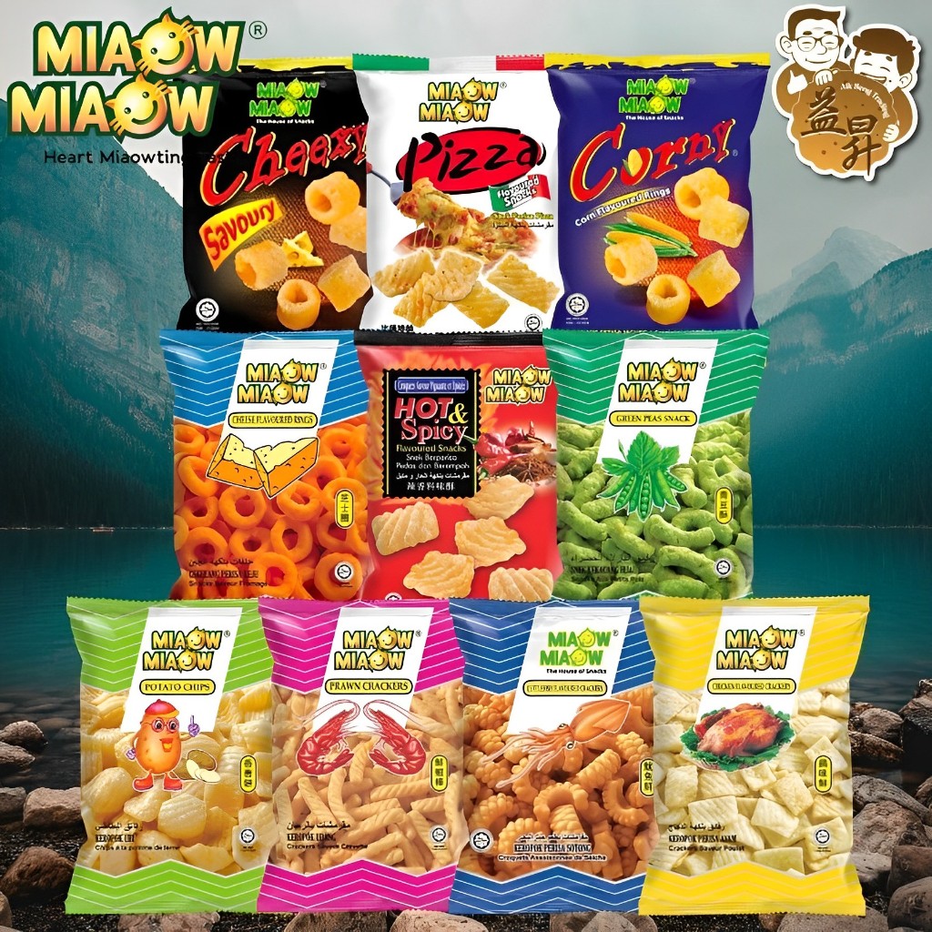 30's x 10gm - Miaow Miaow Snacks & Chips and Crackers [Potato/Prawn/Chicken/Cuttlefish/Cheese ...