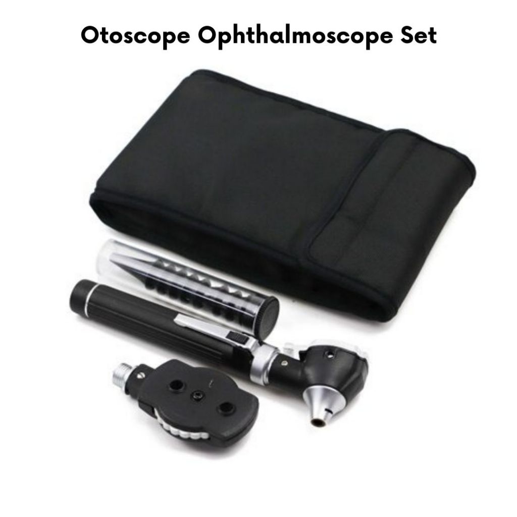 ENT Diagnostic Set Fiber Optic Mini Otoscope Ophthalmoscope Combined ...