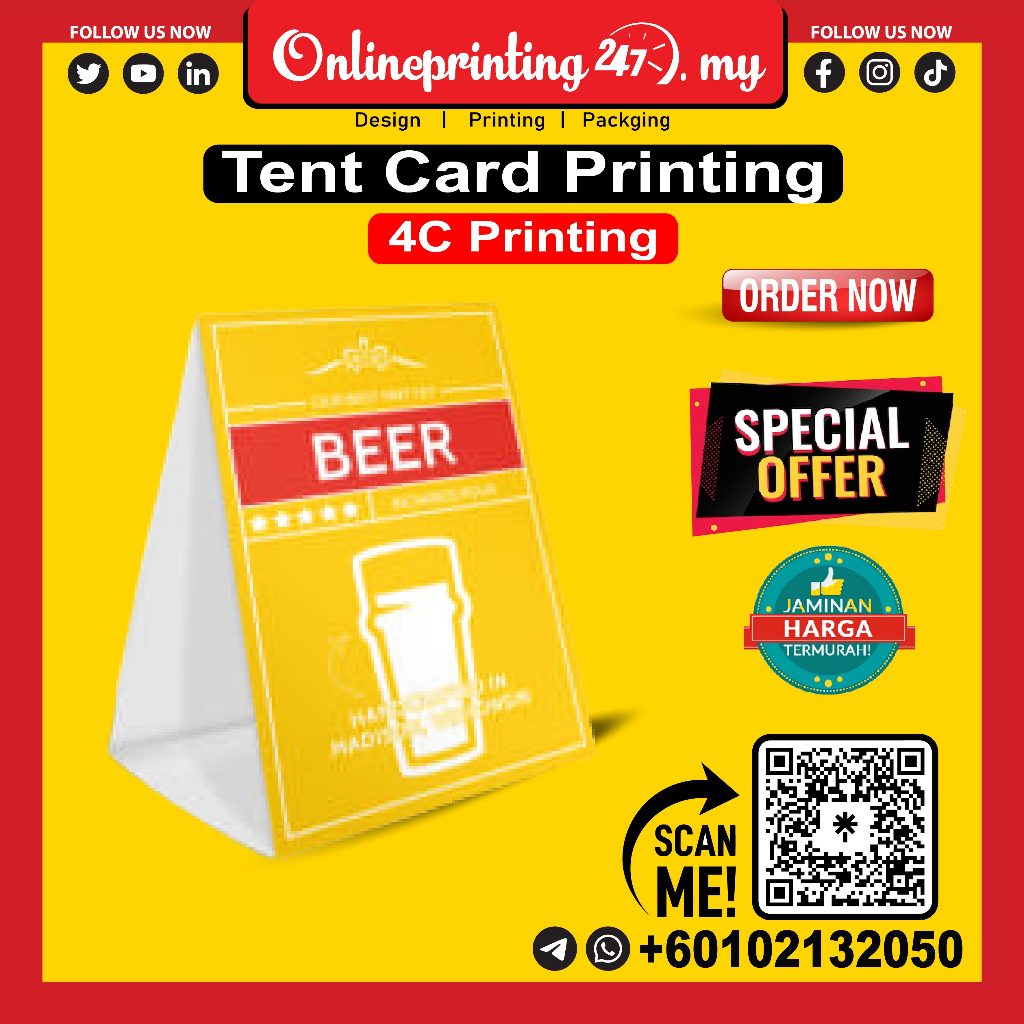 Professional Tent Card Design | Customise Modern Tent Card printing ...