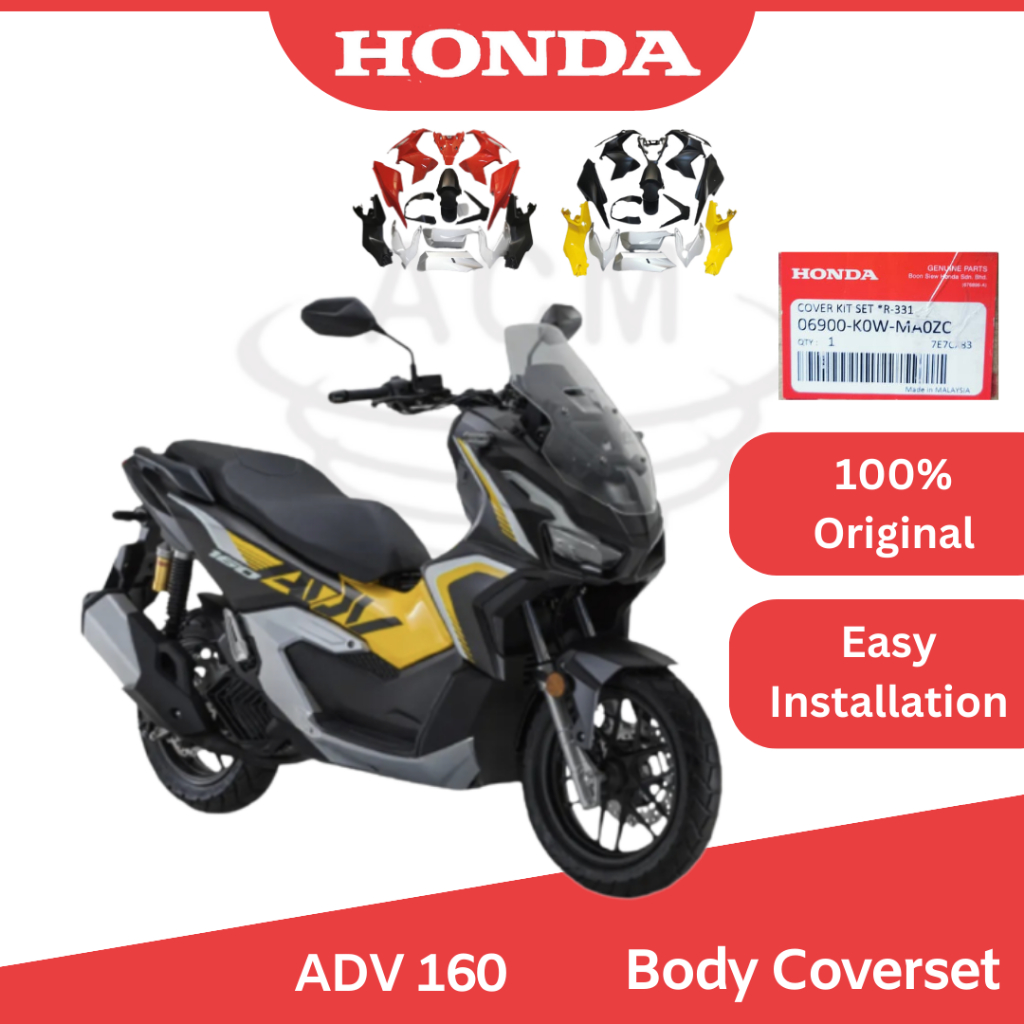 HONDA ADV160 100% Original Full Body Cover Set Coverset Kosong Body ...