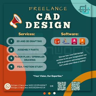 2D 3D Service Drafting Assembly Parts Floorplan Drawing FEA Motion Study CATIA SOLIDWORKS ...