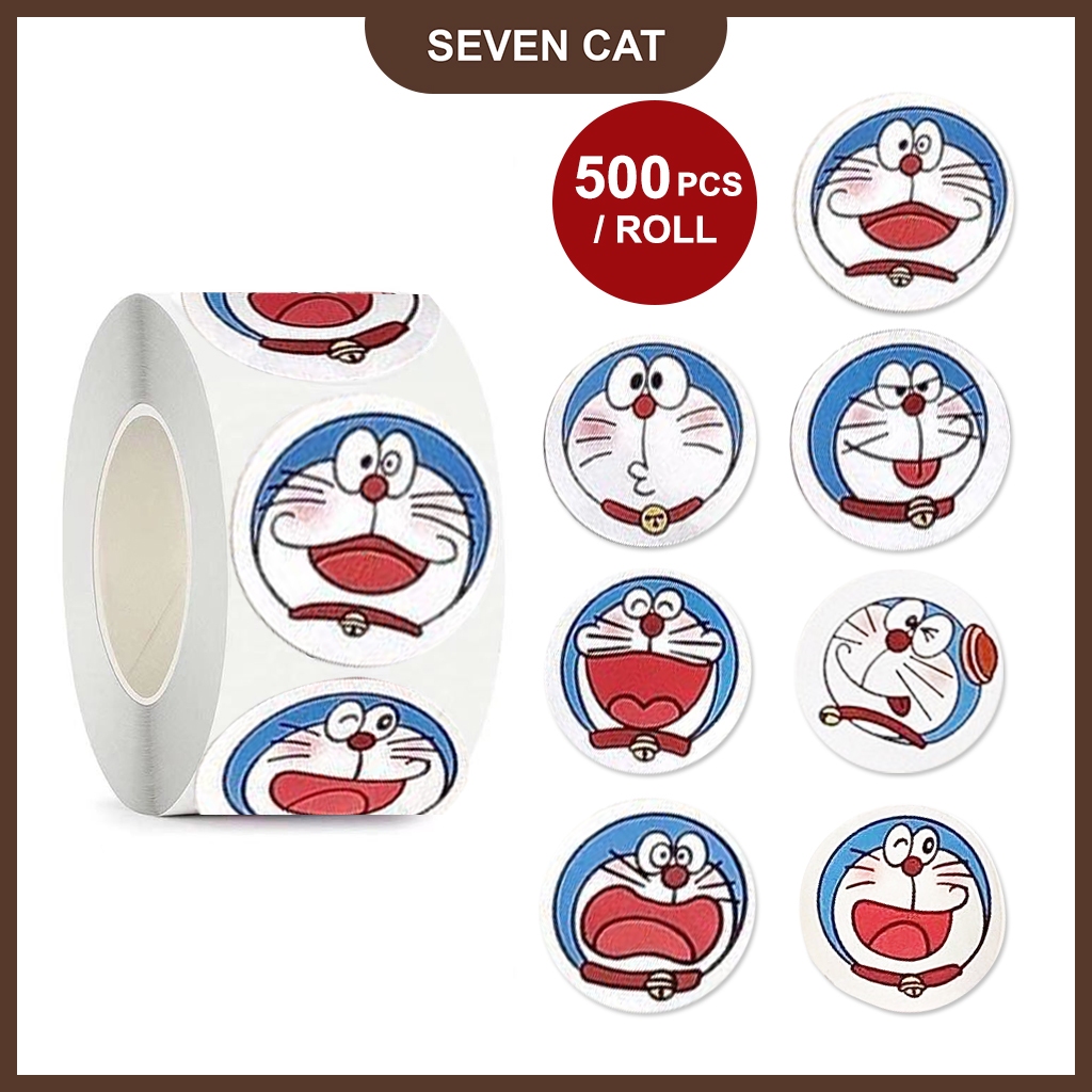 500pcs Round Cute Cartoon Sticker with 7 designs / Parcel Labels ...