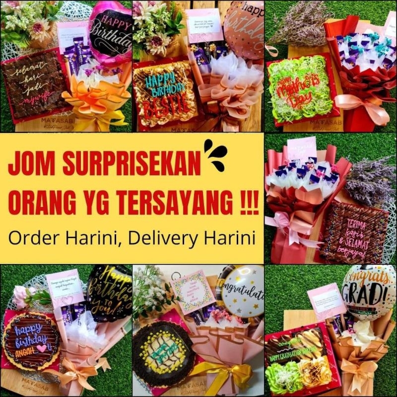 BOUQUET FLOWER/HAPPY BIRTHDAY/ ASSORTED & KEK MAMASAB ASSORTED | Shopee ...