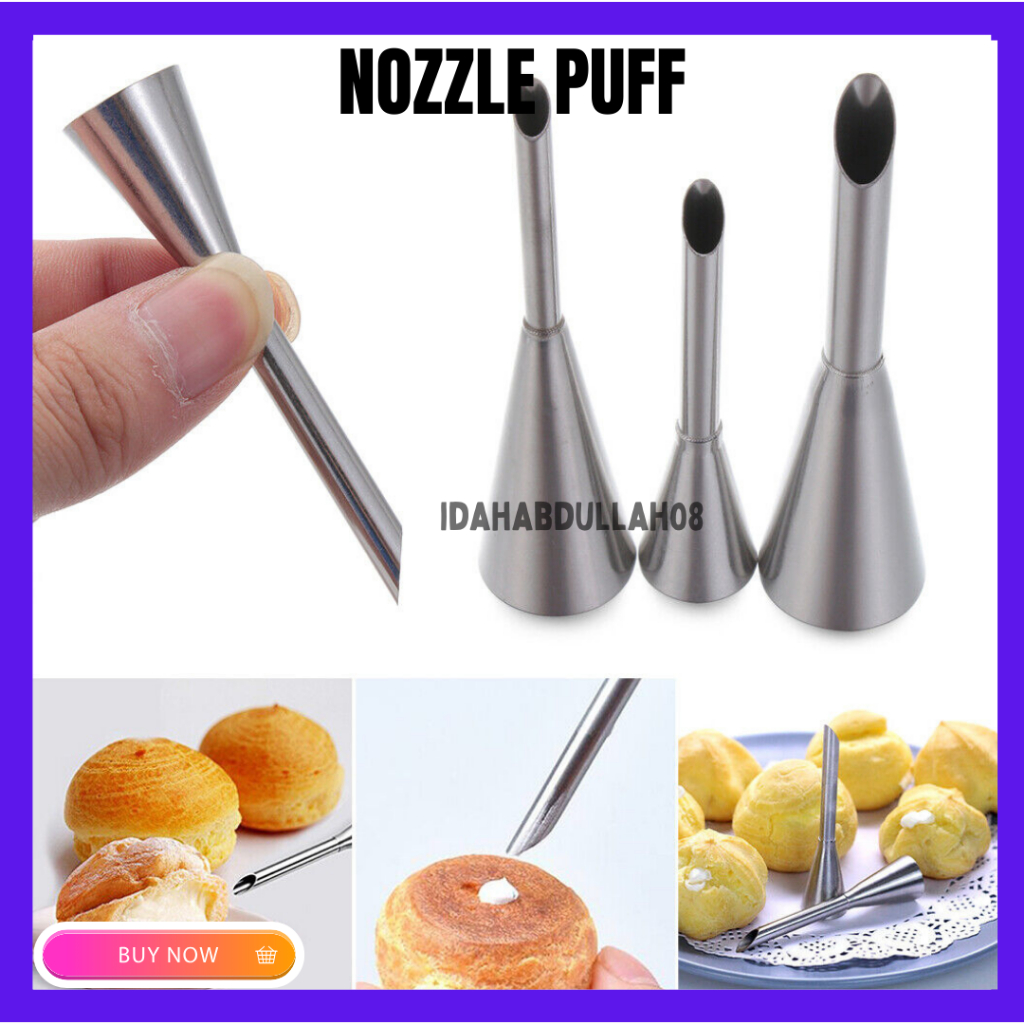 (5mm/6mm/8mm) Cream Puff Nozzle Icing Piping Cup Cake Tip Pastry Cream ...