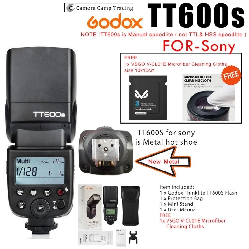 Godox TT600 (TT600 for -Camera Canon, Nikon and Fujifilm) (TT600-S for ...
