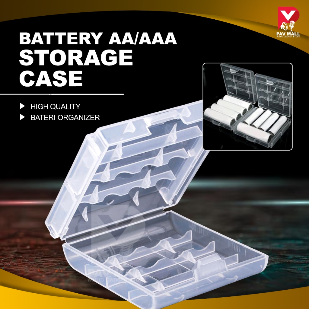 Battery AA AAA Storage Case Compartment High Quality Transparent ...