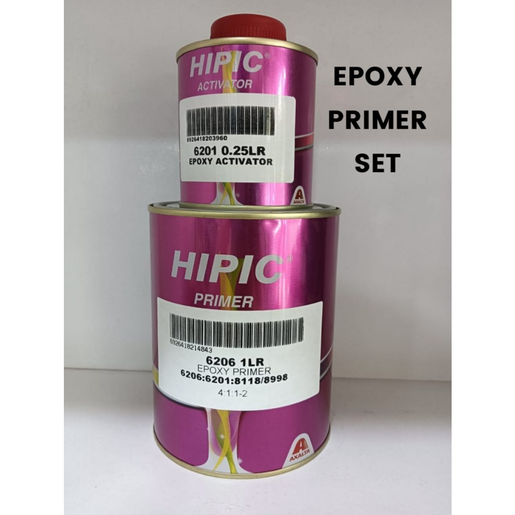 HIPIC 6206 2K Epoxy Primer 4:1 1Liter & Activator 250ML/UNDERCOAT BESI ...