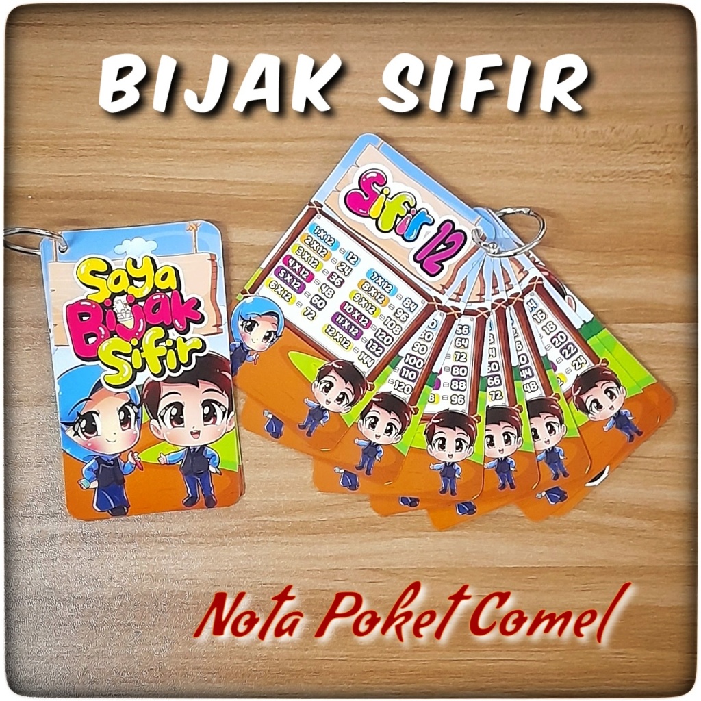 Sifir Nota Poket, Sifir 1-12, Sifir Nota Keychain UV coating card ...