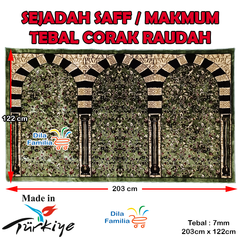 Sejadah Saff Makmum Tebal Corak Bunga Raudah Masjid Nabawi Madinah ...