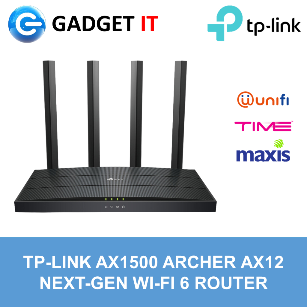 TP-LINK ARCHER AX12 DUAL-BAND GIGABIT AX1500 WI-FI 6 ROUTER (RT-TPL ...