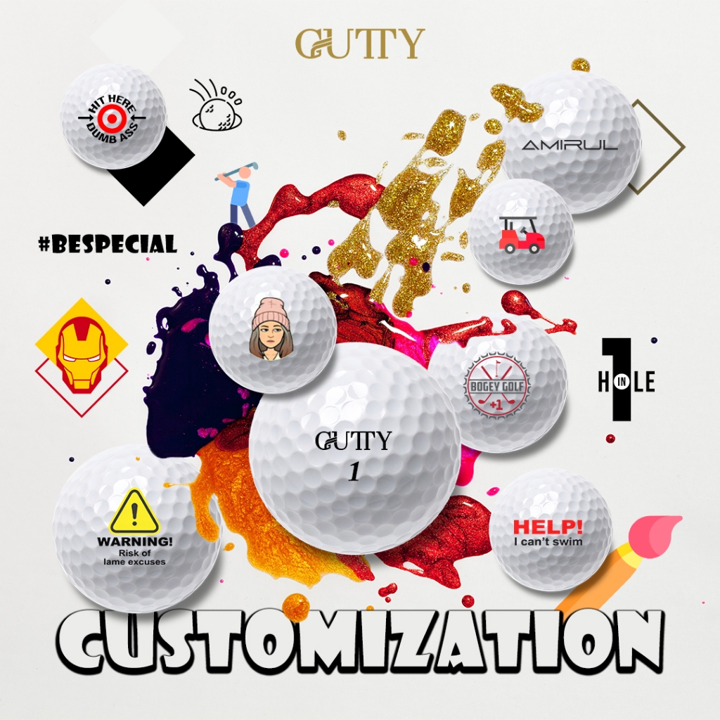 [Golf Ball Printing] Gutty Feel Soft Golf Ball with Customizable Logo ...