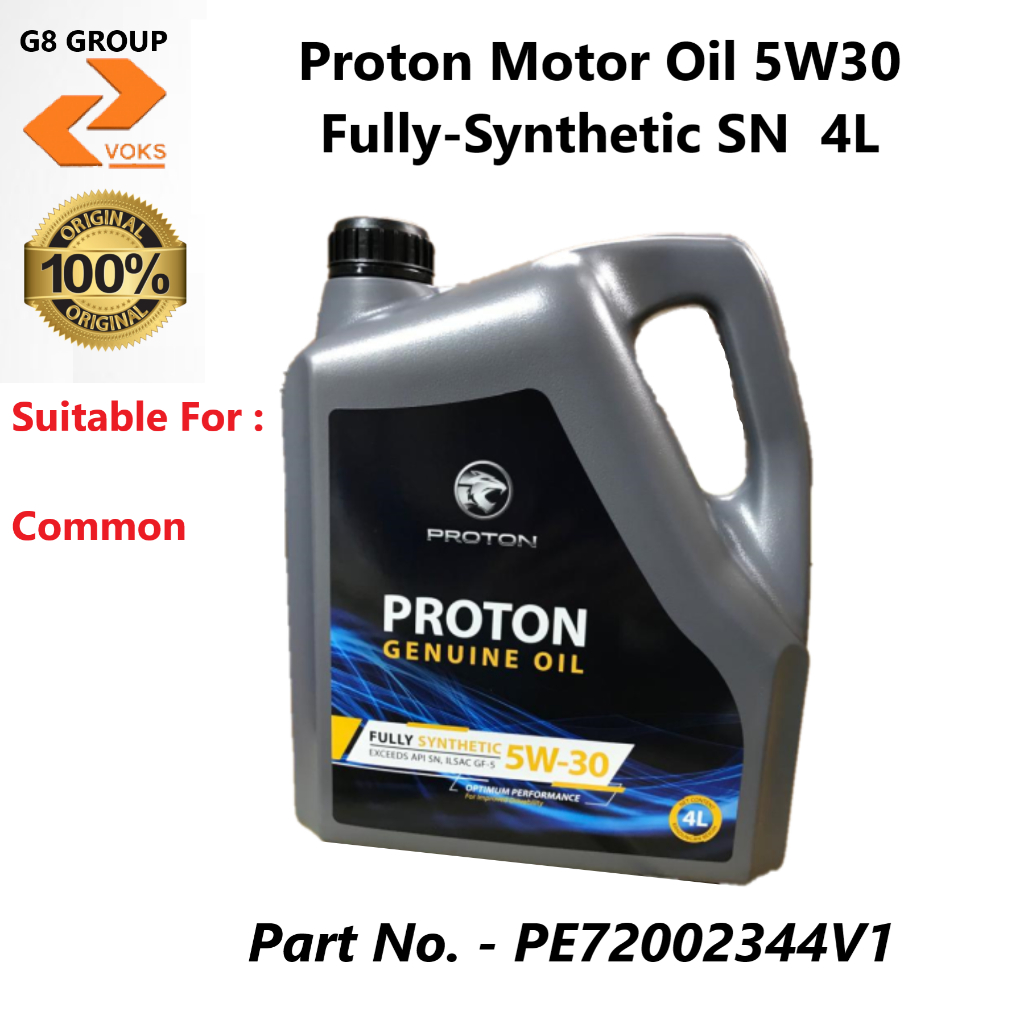 Proton Motor Oil Fully Synthetic SN 5W30 4L ( PE72002344V1 ) | Shopee ...