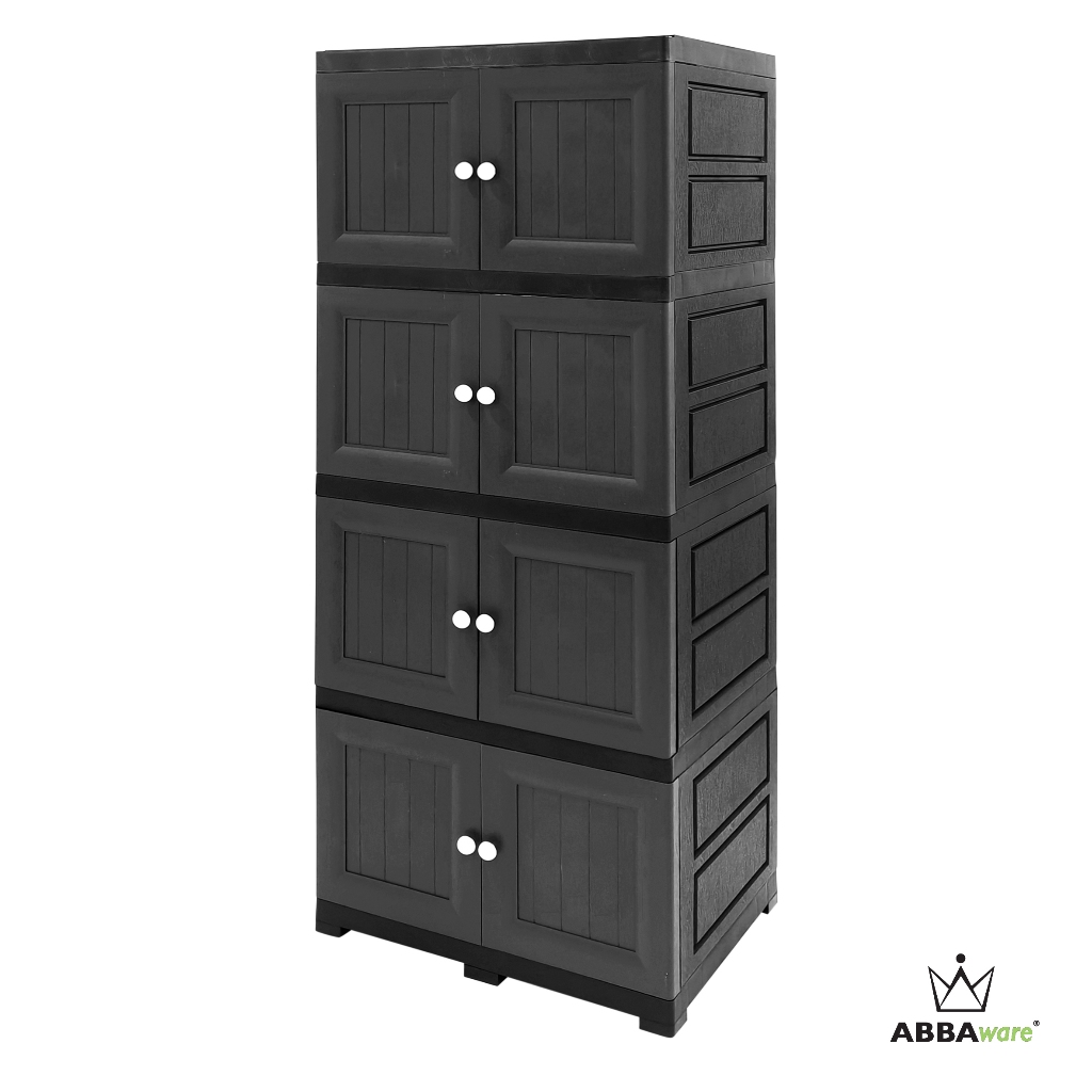 Abbaware Wardrobe Wooden design with Mirror / Almari Baju/ Storage ...