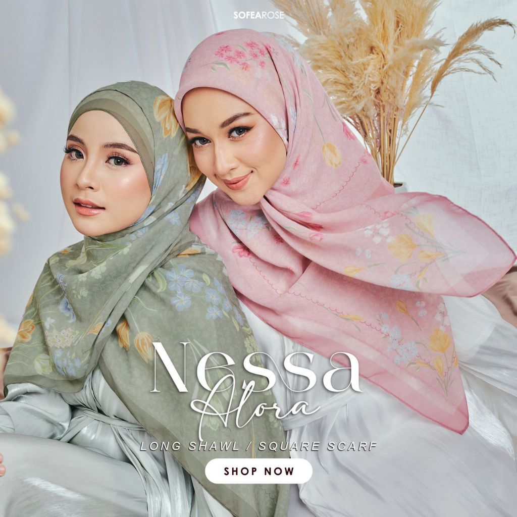 SofeaRose Nessa Alora Silky Cotton Voile Bawal | Shawl | Shopee Malaysia