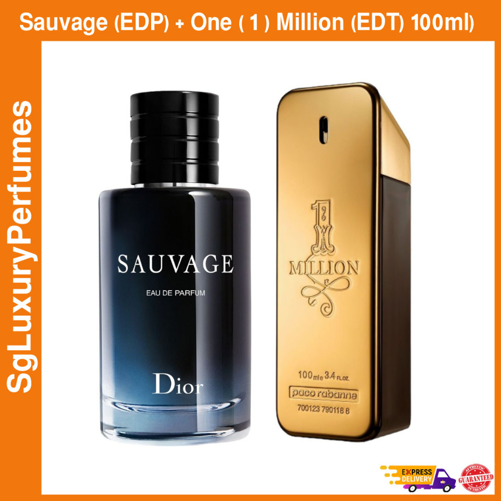 💯 TOP Selling 2PCS Combo (Sauvge Eau De Parfum 100ml + One 1 Million ...