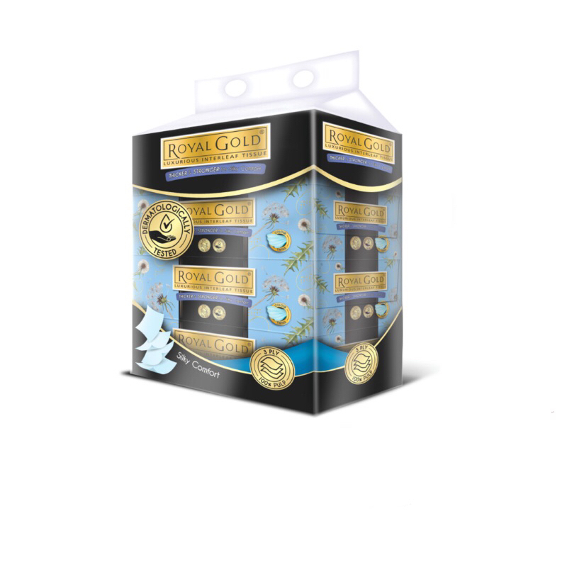 ROYAL GOLD Luxurious Facial Tissue - 3ply ( 4 X 80’s) | Shopee Malaysia