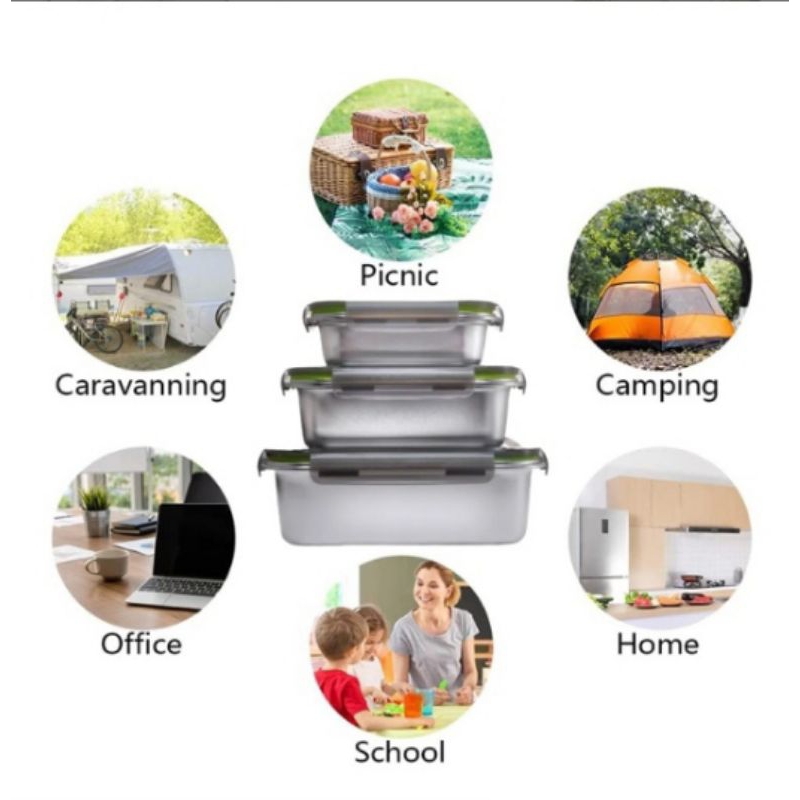 LEXNGO Microwavable Safe leak-proof stainless steel SUS316L food ...