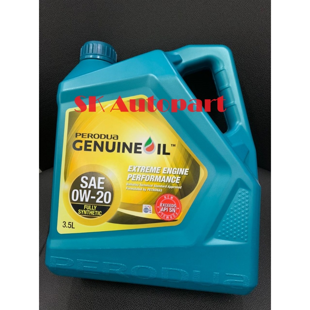 Original Perodua Genuine Fully Synthetic 0W-20 API SN 3.5L | Shopee ...
