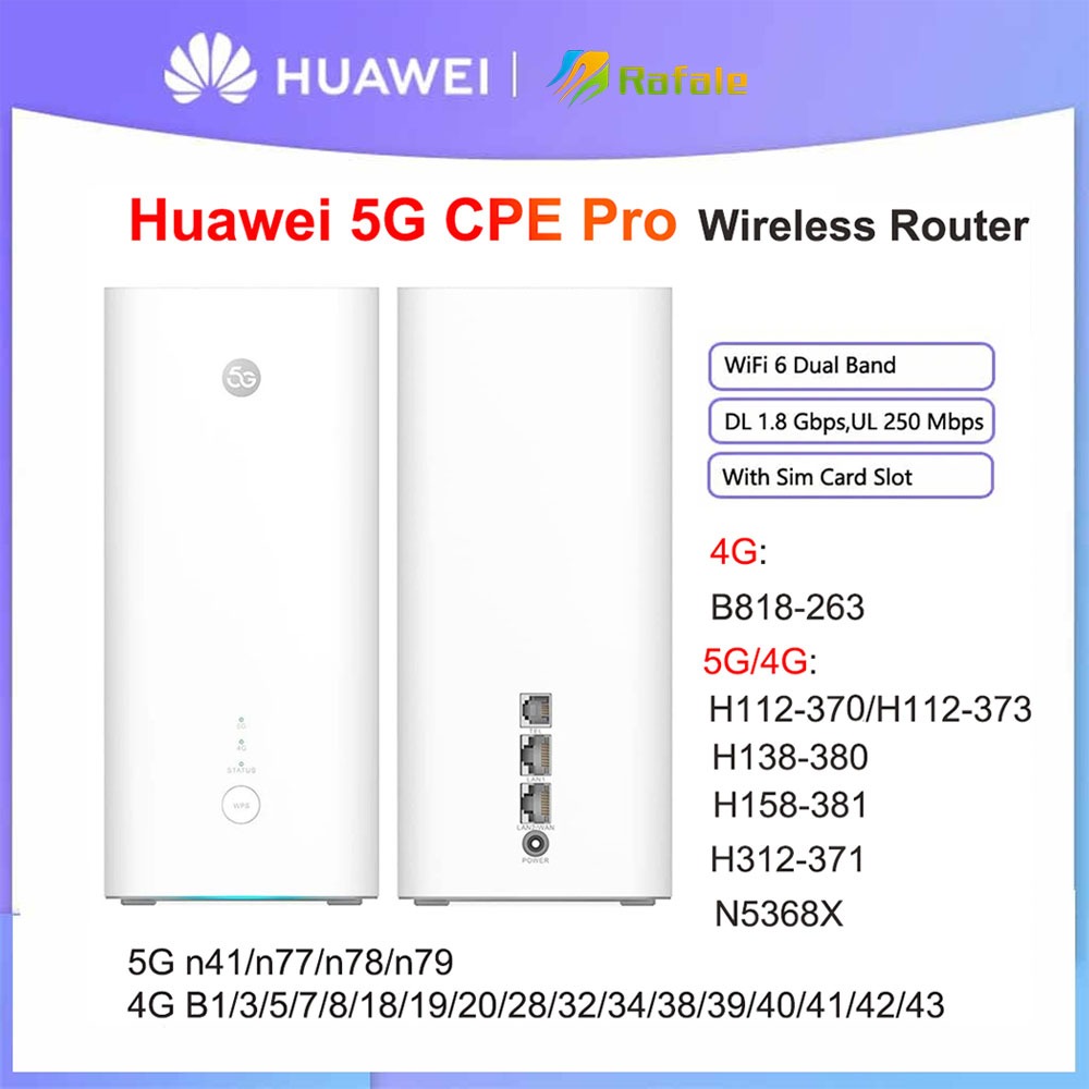 Huawei 5G CPE Pro WiFi Router H312-371 LTE Cat19 Gigabit CPE router H112-370 5G WiFi6 Wireless ...