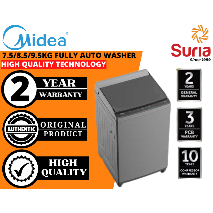 (Free Delivery Kedah,Penang & Perlis)Midea 7.5/8.5/9.5KG Top Load Fully Auto Washing Machine ...