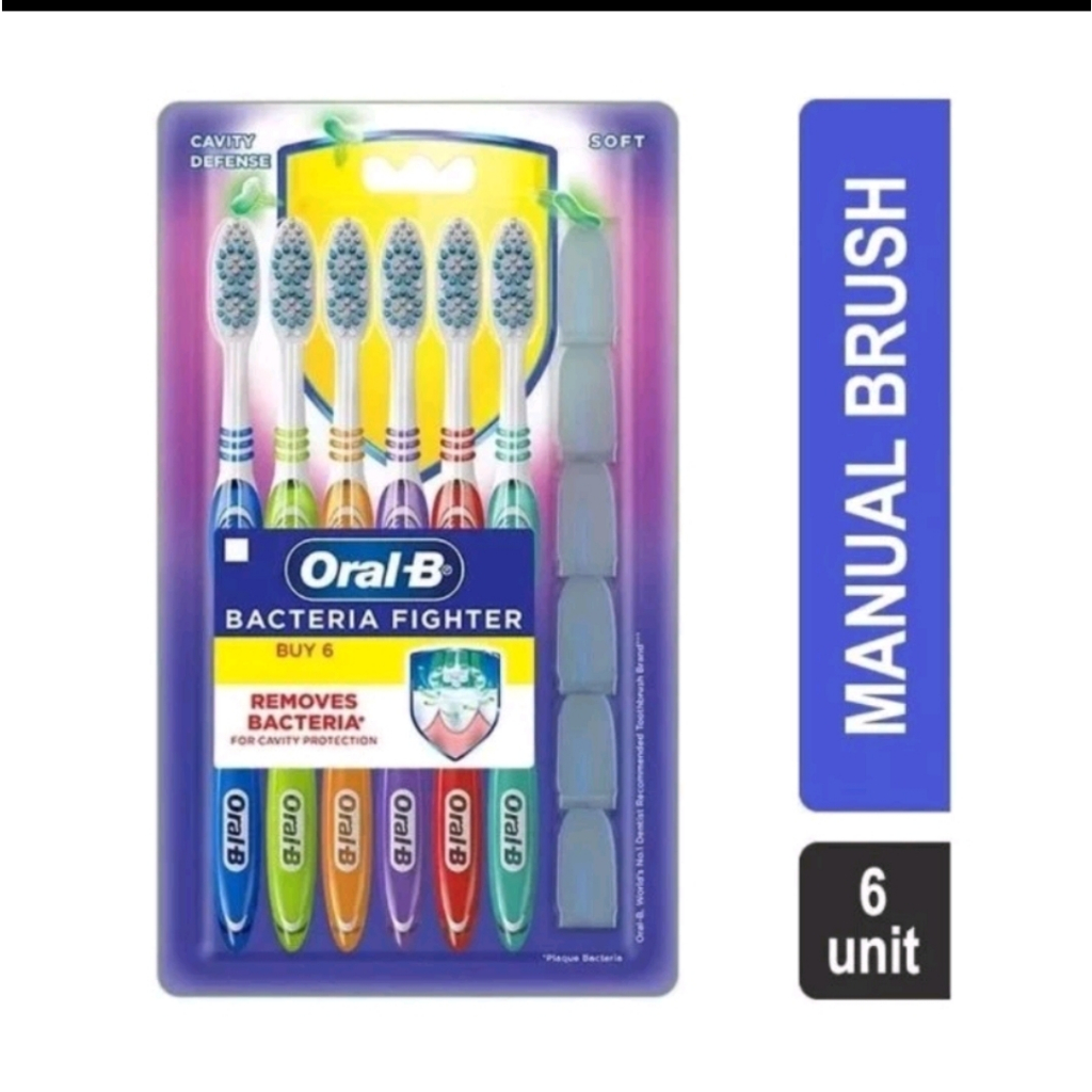 Oral-B 6PCS Bacteria Fighter Easy Clean toothbrush Soft Toothbrush ...