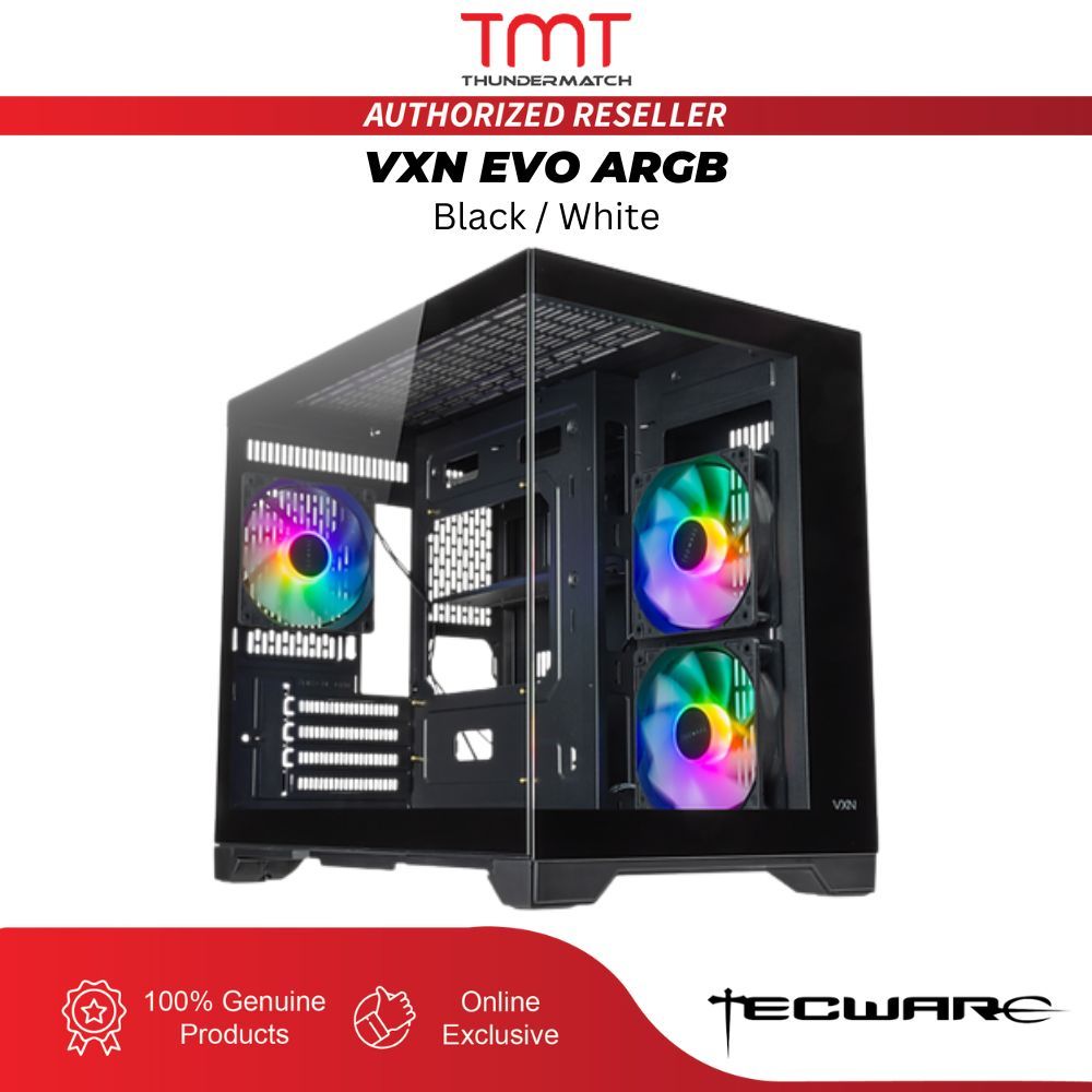 TMT Tecware VXN TG V2 / EVO ARGB mATX Casing Black White | Shopee Malaysia