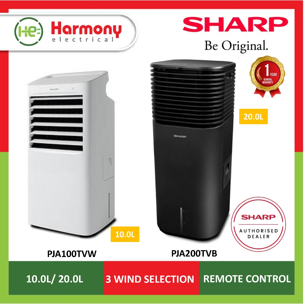 SHARP 10L Air Cooler PJA100TVW / 20L Air Cooler PJA200TVB (Remote ...