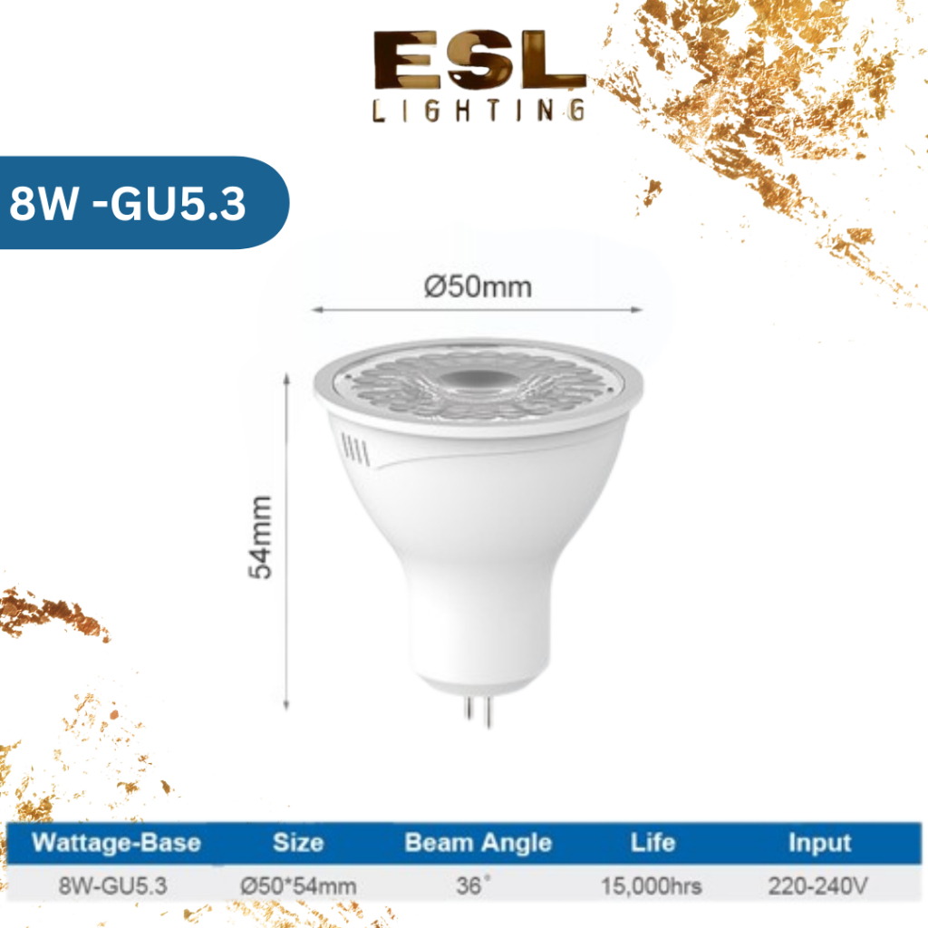 ESL LIGHTING Megaman LED Dimmable/ Non Dimmable GU10 Light Bulb 6W/8W ...