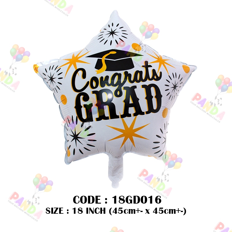 [PANDA] 18 Inch Printed Graduation & Grad & Congratulation Convo Foil ...