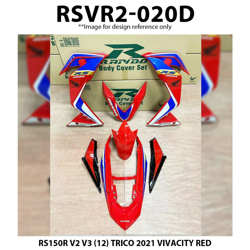 Rapido Cover Set Honda RS150R V2 V3 (12) Trico 2021 Vivacity Red Black Blue White Yellow RS150 ...