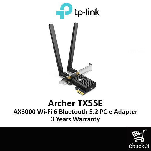 TP-LINK ARCHER TX55E AX3000 Wi-Fi 6 Bluetooth 5.2 PCIe Adapter | Shopee ...