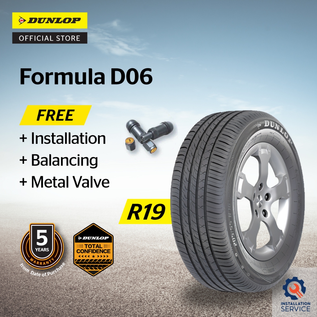 Dunlop Formula D06 R19 225/55 (with installation) | Shopee Malaysia