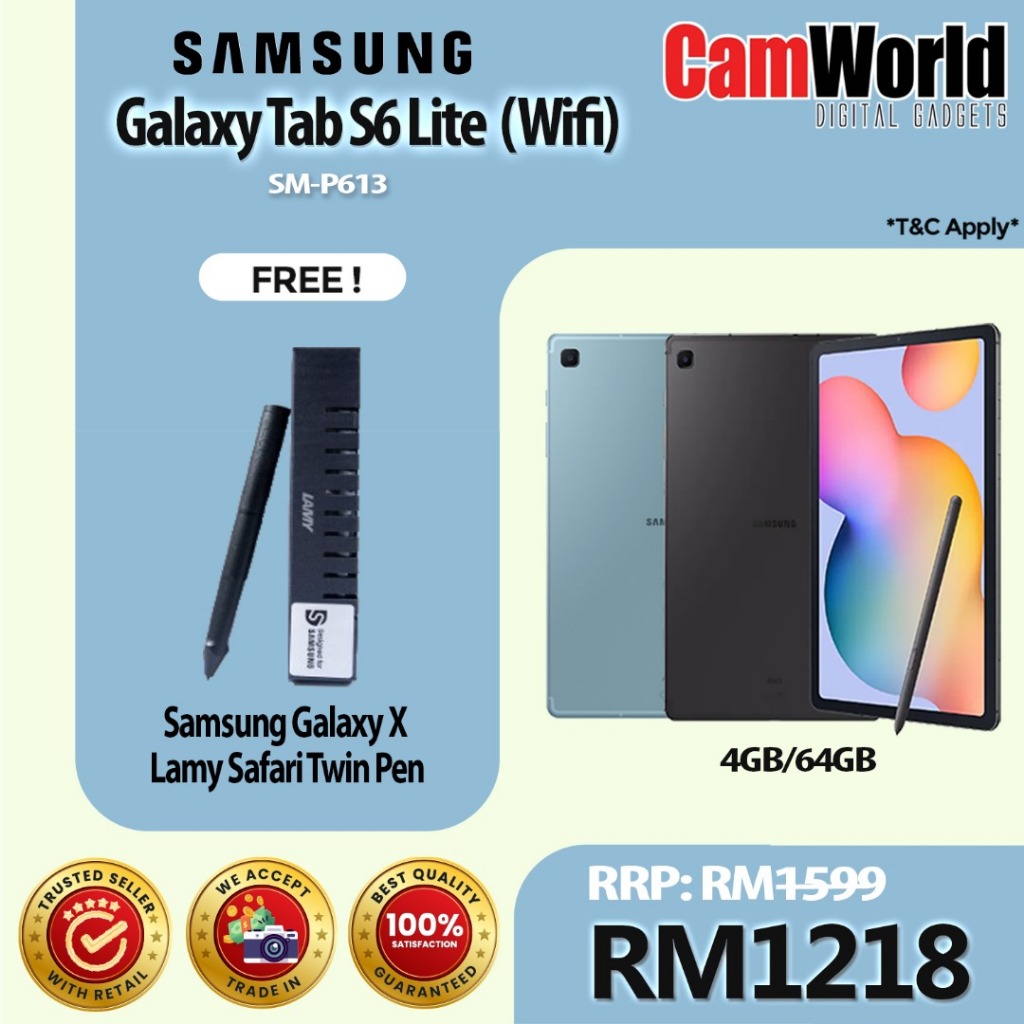 Galaxy Tab S6 Lite Wifi ( SM-P613 ) ( 4GB + 64GB ) With Lamy Pen ...