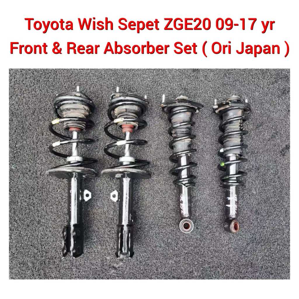 🇯🇵🇯🇵 Toyota Wish Sepet ZGE20 Front & Rear Absorber With Coil Spring Set ...
