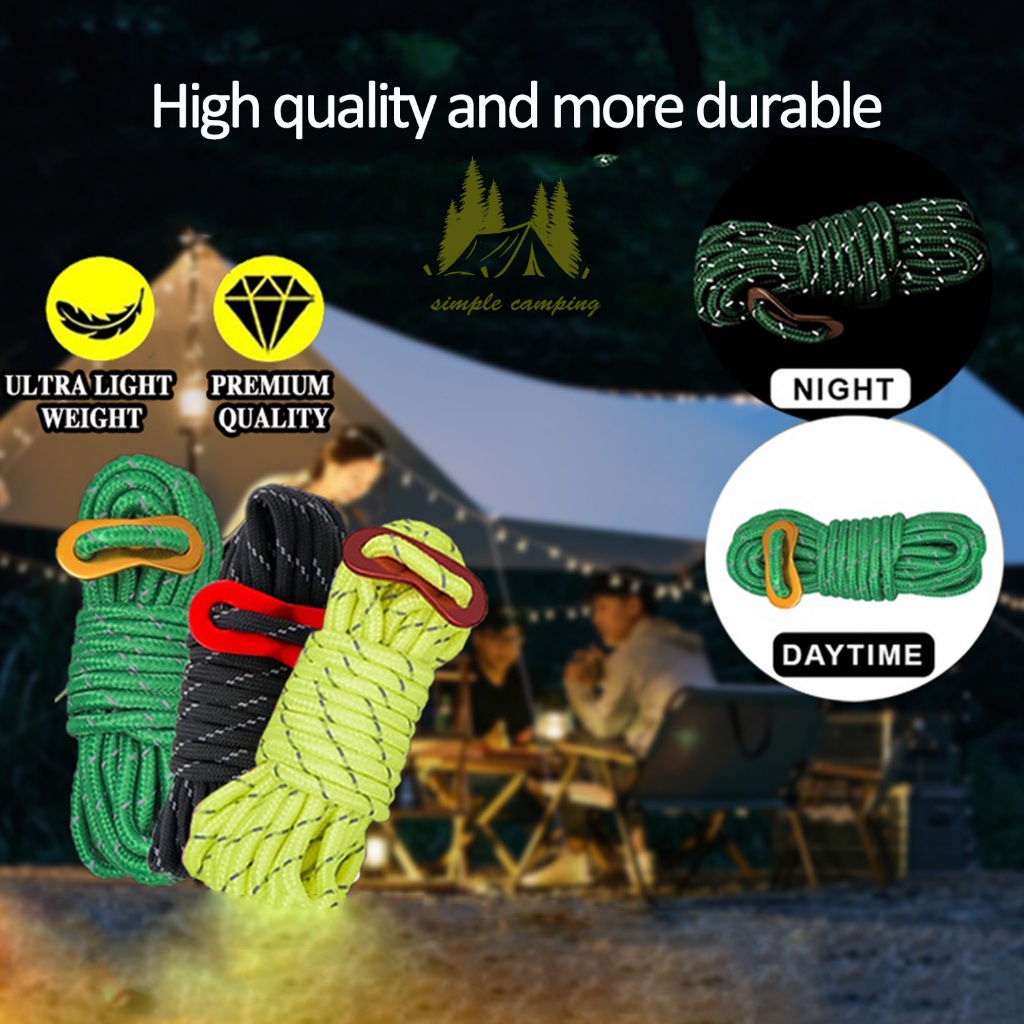 5mm Thick Camping Tent Rope Reflective Camping Tent Flysheet Wind Rope ...