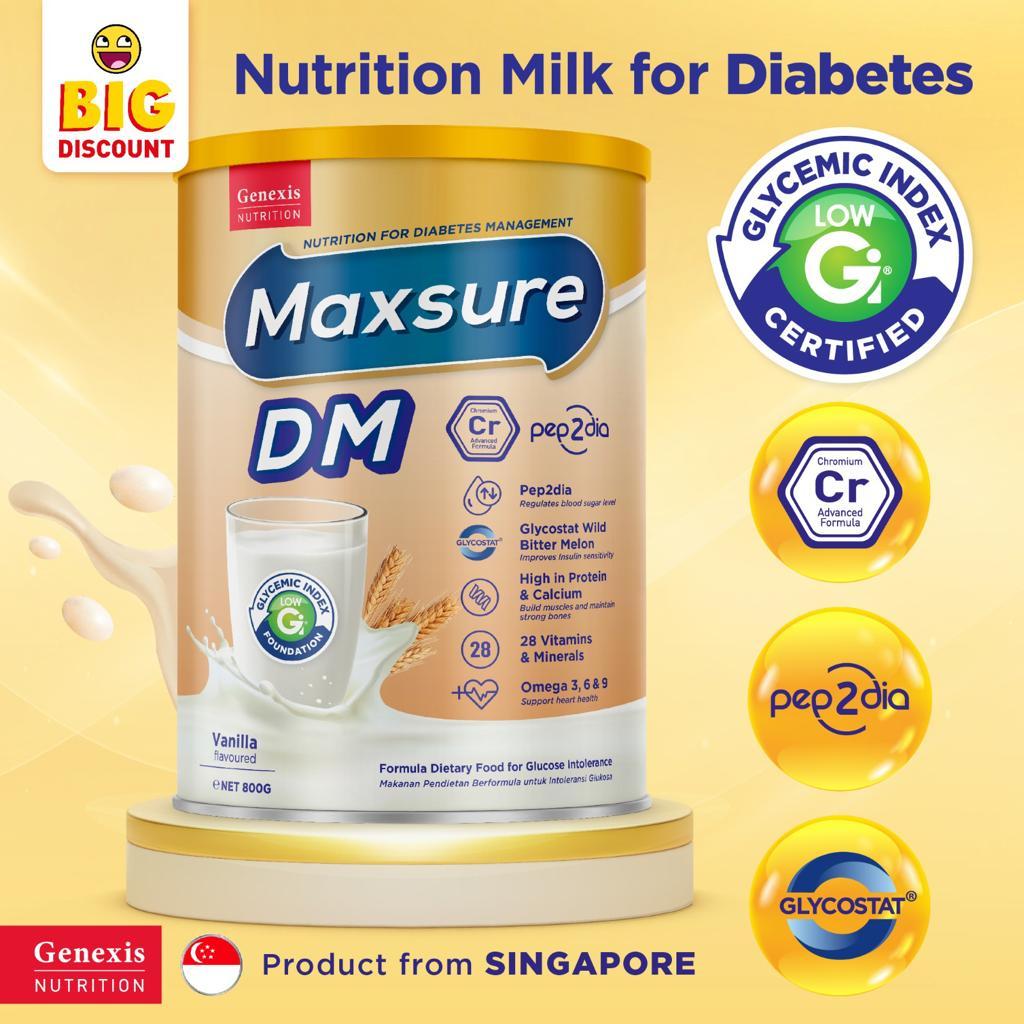 Maxsure DM Vanila 800g | Complete Nutrition For Diabetes | Ready Stock ...