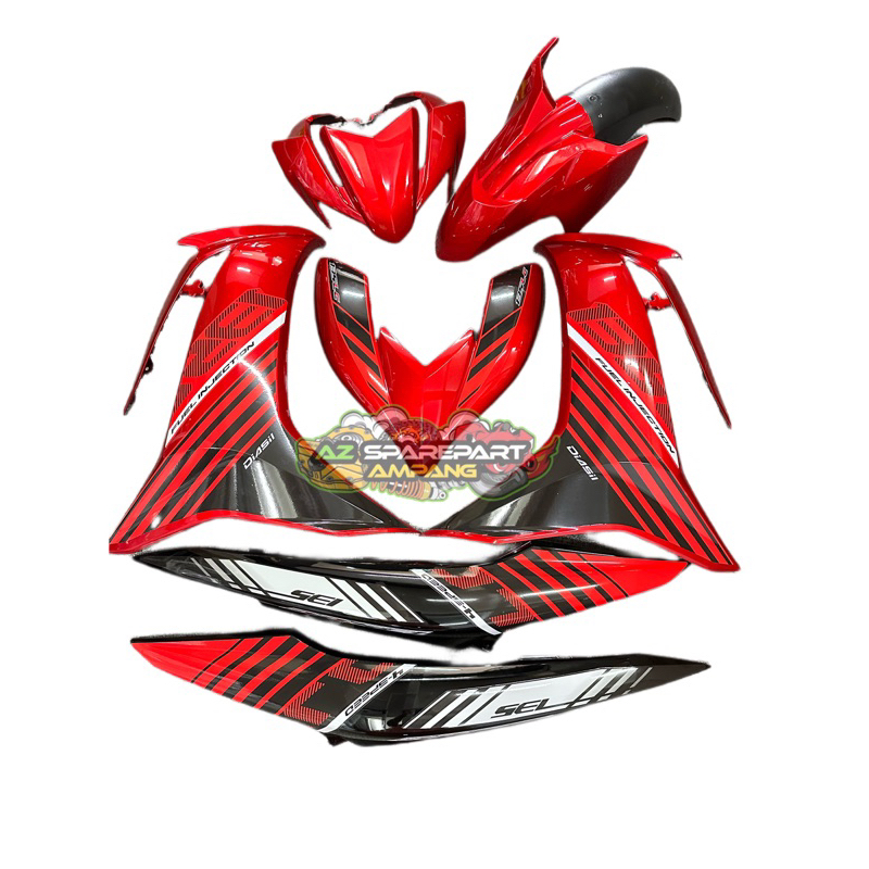 Coverset Lc V8 Merah Robot Fisrt Model First Model Sticker Tanam